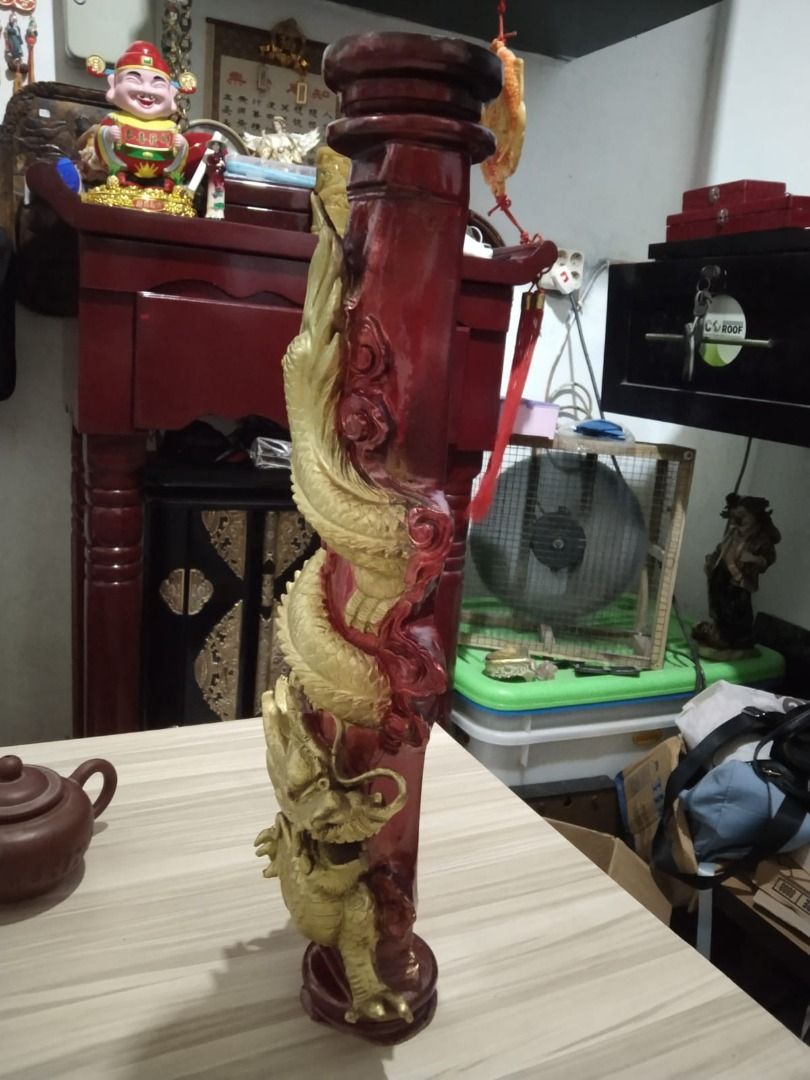 Pilar Naga Kuno Jadul Antik, Antik, Pajangan di Carousell