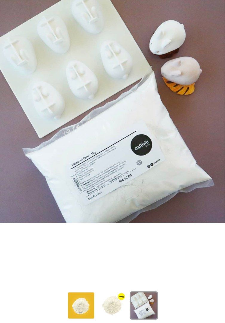 Plaster of Paris Powder for sculpture casting, Hobbies & Toys ...