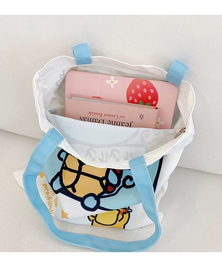 [PO] Cartoon Canvas Tote Bag, Women's Fashion, Bags & Wallets, Tote ...