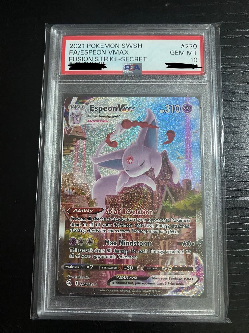 PSA 10 Espeon VMax Pokemon Fusion Strike FS TCG Card Graded Slab ...