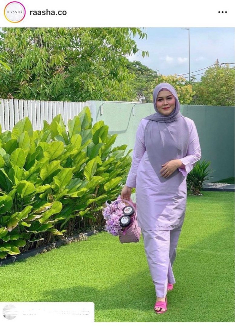 Raasha.co (lilac), Women's Fashion, Muslimah Fashion, Baju Kurung ...