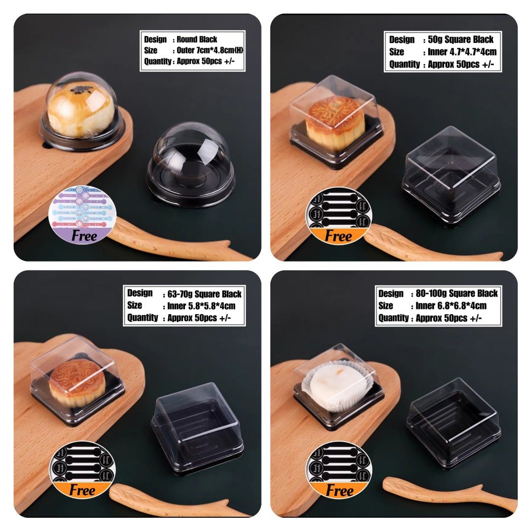 50pcs Mooncake Packaging Box with Cover Mooncake Tray Dessert Egg yolk ...
