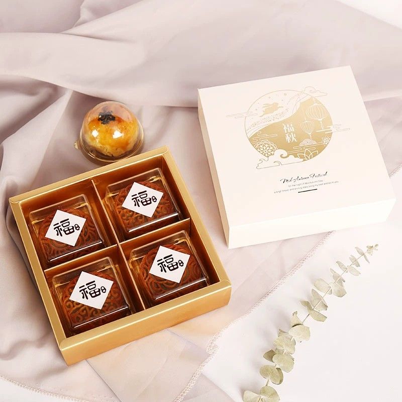 50pcs Mooncake Packaging Box with Cover Mooncake Tray Dessert Egg yolk ...