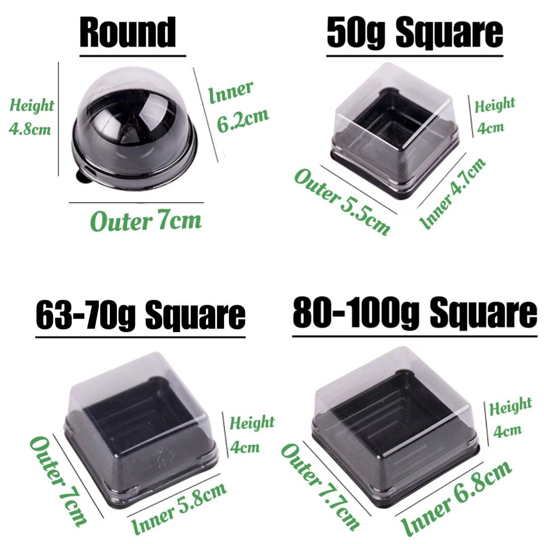 50pcs Mooncake Packaging Box with Cover Mooncake Tray Dessert Egg yolk ...