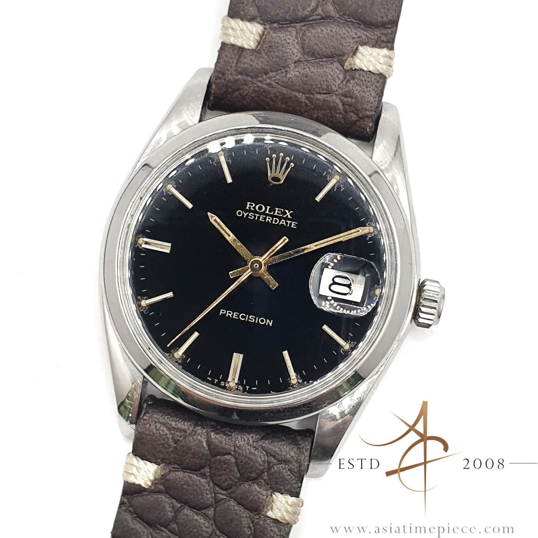Rolex Precision 6694 Black Dial Vintage Watch (1978), Men's Fashion ...