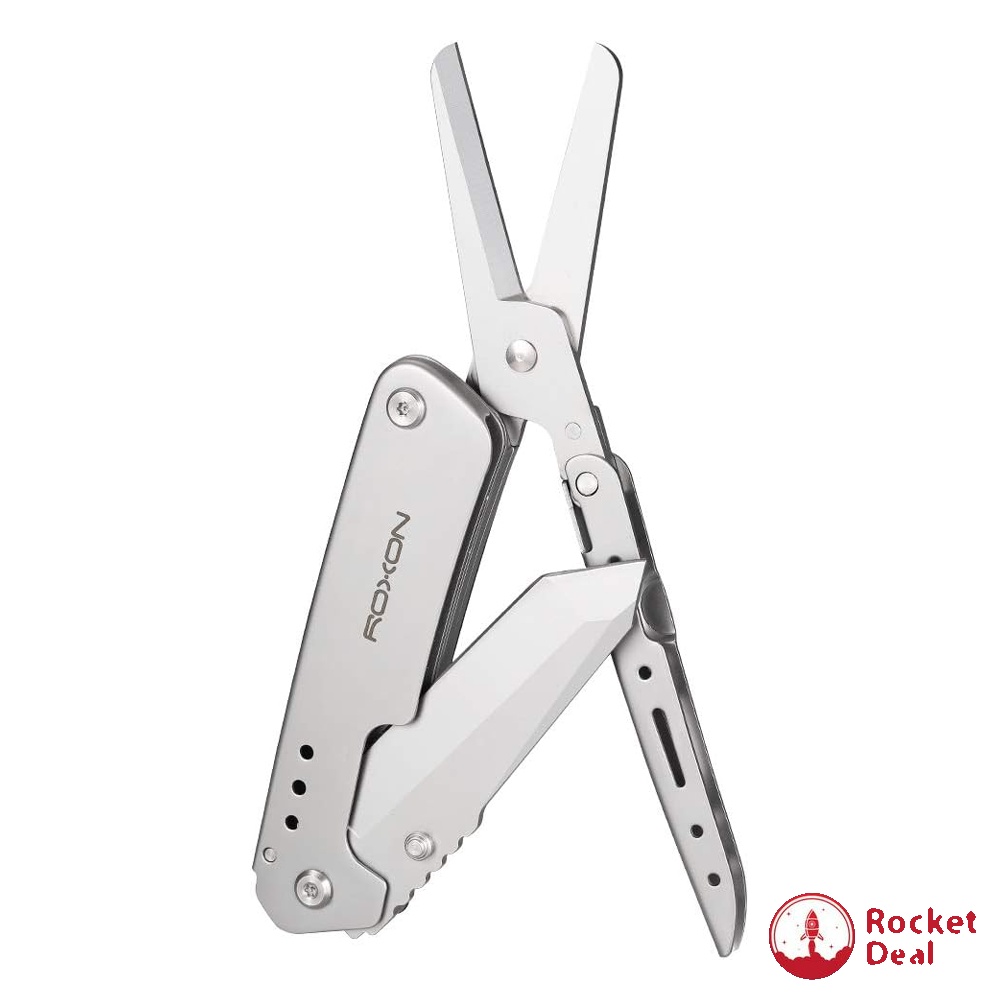 ROXON 2 in 1 Practical Folding knife and scissors, EDC Multi Tool for ...
