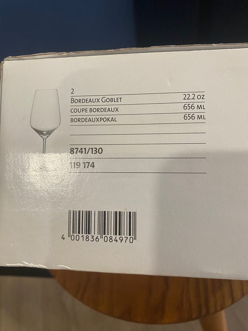 Schott Zwiesel Taste Bordeaux wine glass, Furniture & Home Living, Kitchenware & Tableware ...
