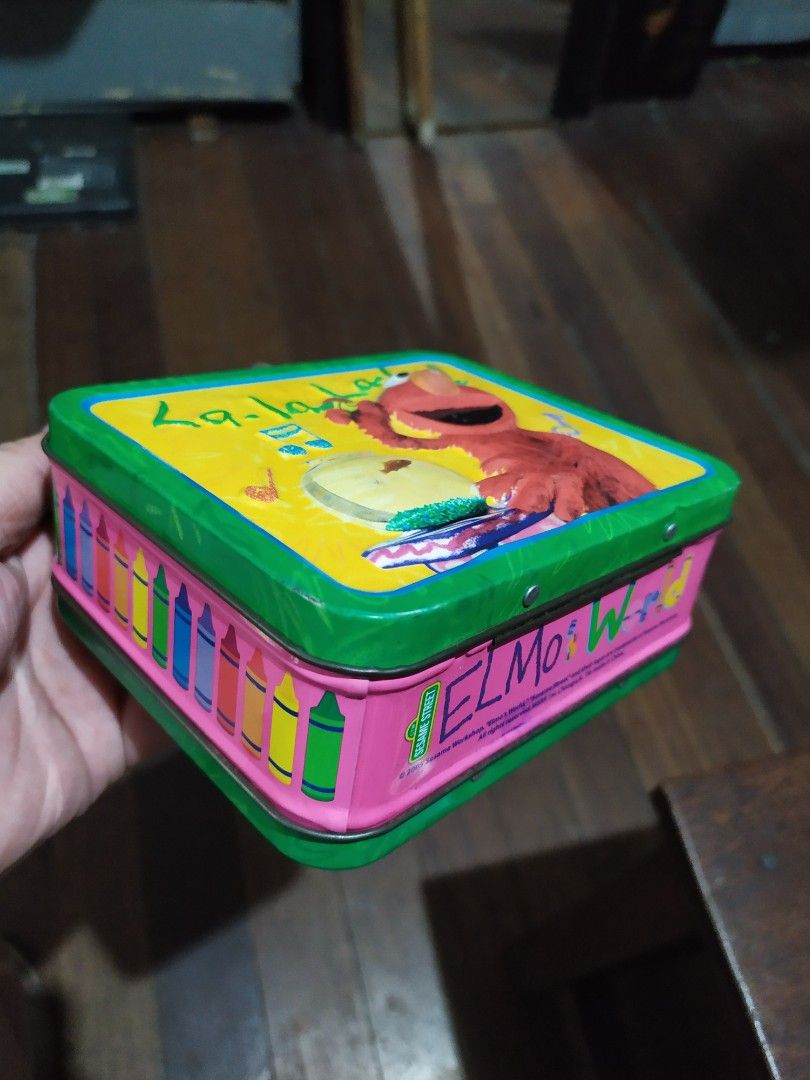 Sesame street Elmo lunch box tin can on Carousell