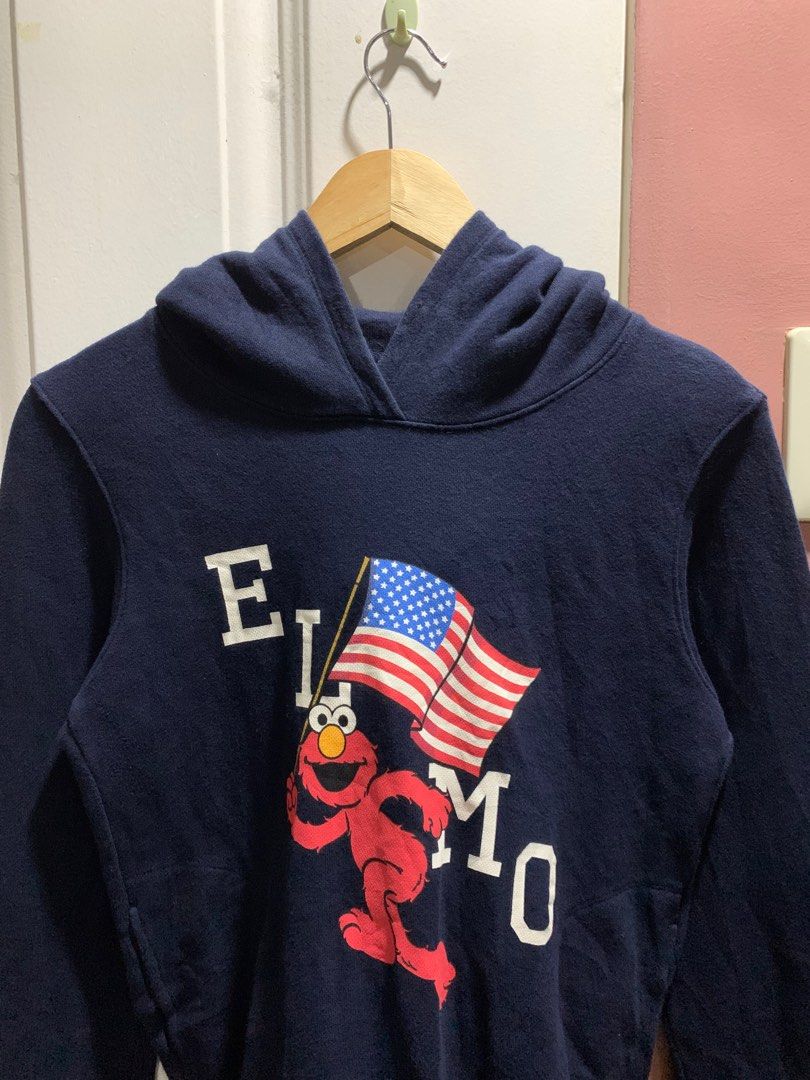 Sesame Street Elmo Waving Flag US Hoodie Very Big Logo on Carousell