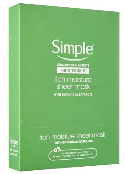 Simple Rich Moisture Sheet Mask, Beauty & Personal Care, Face, Face ...