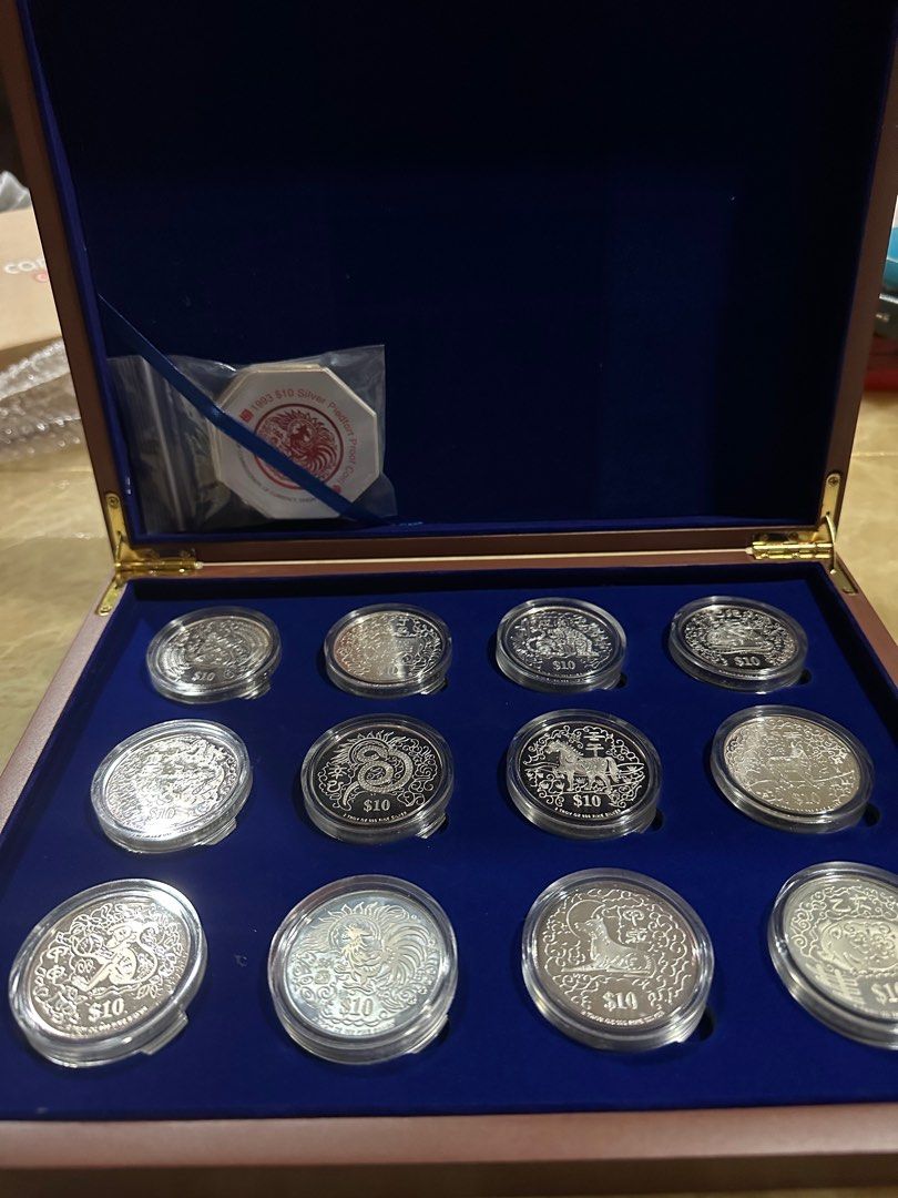 Rare- Singapore Silver Coin set in nice display box with original ...