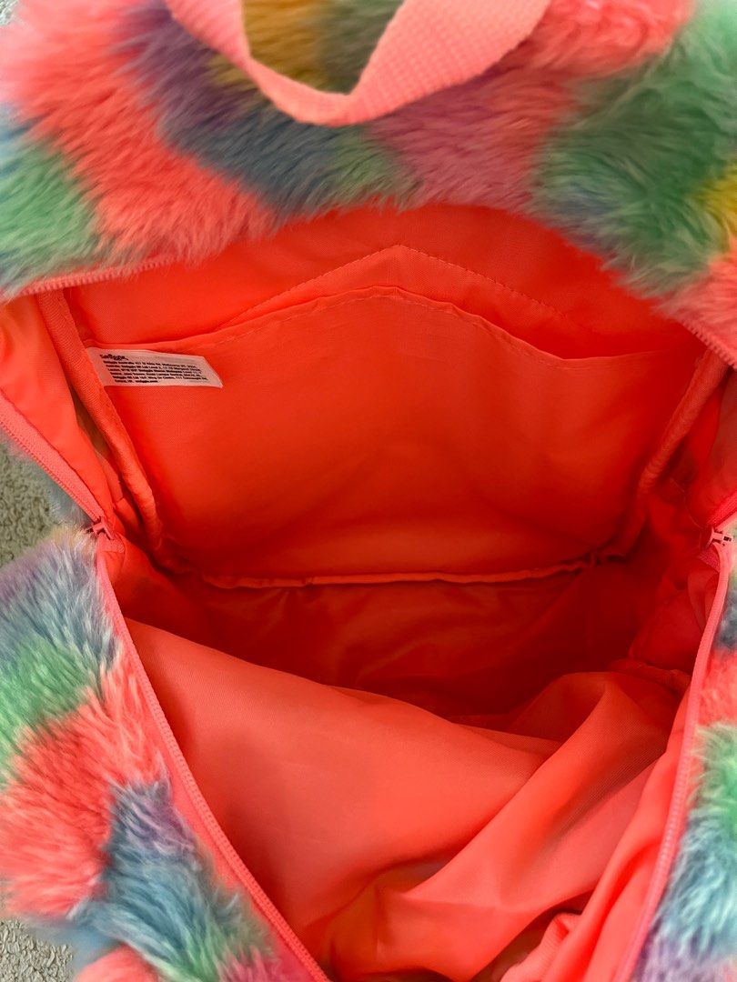 Smiggle Fluffy Rainbow unicorn junior backpack, Women's Fashion, Bags ...