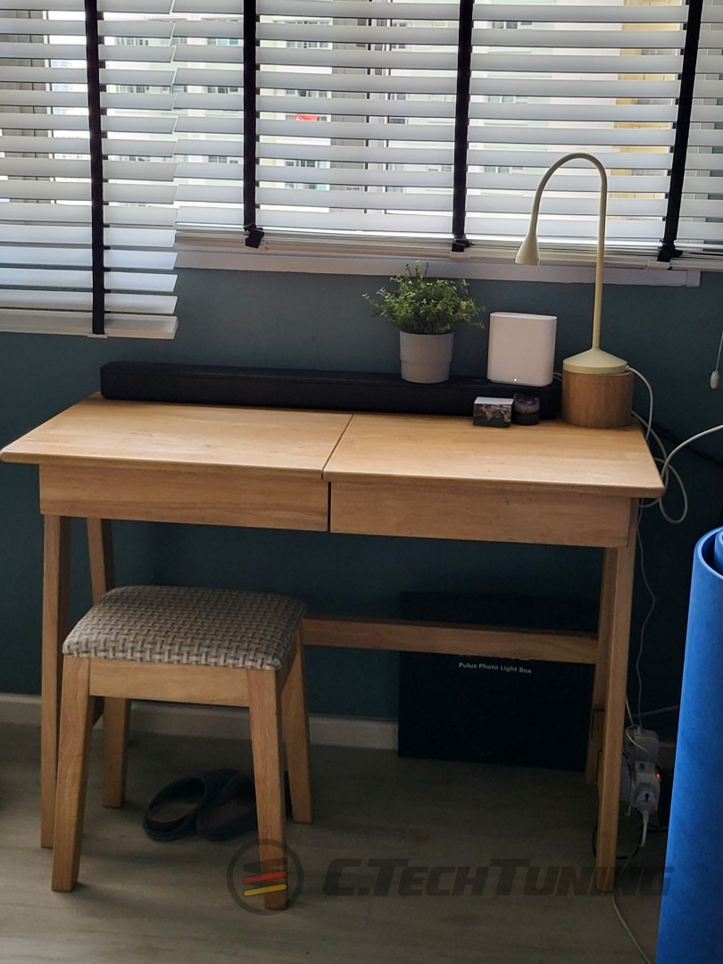 Solid Wood Study & Vanity desk Set (with stool) | Scandinavian Japandi ...