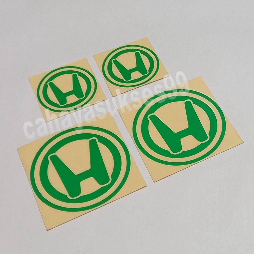 Sticker Motor Honda Hijau Reflective Bulat 12cm 8cm Stiker Tangki Motor ...