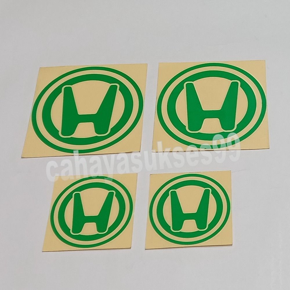 Sticker Motor Honda Hijau Reflective Bulat 12cm 8cm Stiker Tangki Motor ...