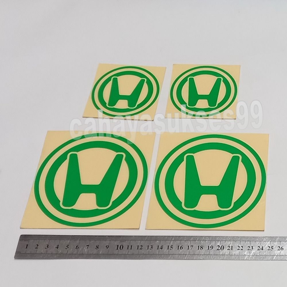 Sticker Motor Honda Hijau Reflective Bulat 12cm 8cm Stiker Tangki Motor ...