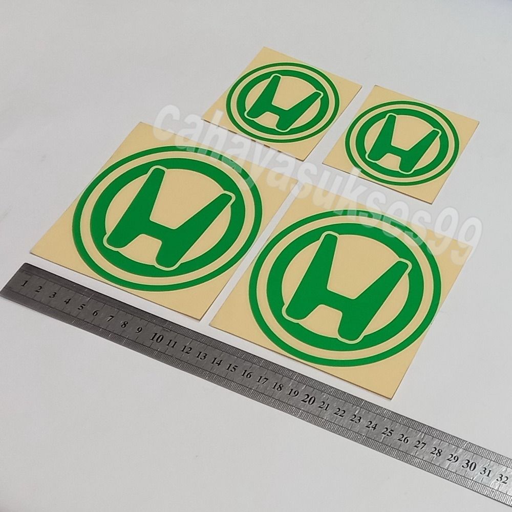 Sticker Motor Honda Hijau Reflective Bulat 12cm 8cm Stiker Tangki Motor ...