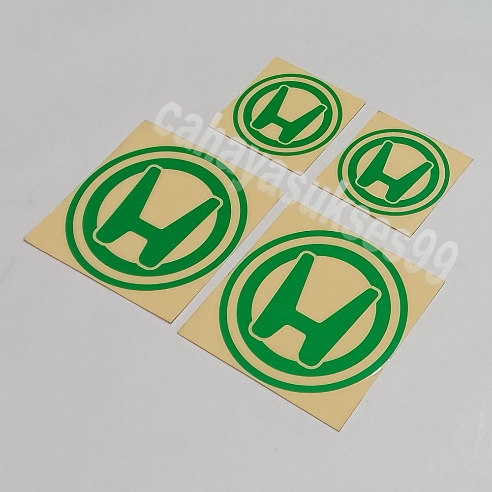 Sticker Motor Honda Hijau Reflective Bulat 12cm 8cm Stiker Tangki Motor ...