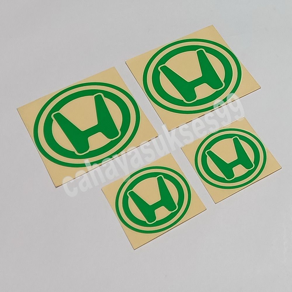 Sticker Motor Honda Hijau Reflective Bulat 12cm 8cm Stiker Tangki Motor ...