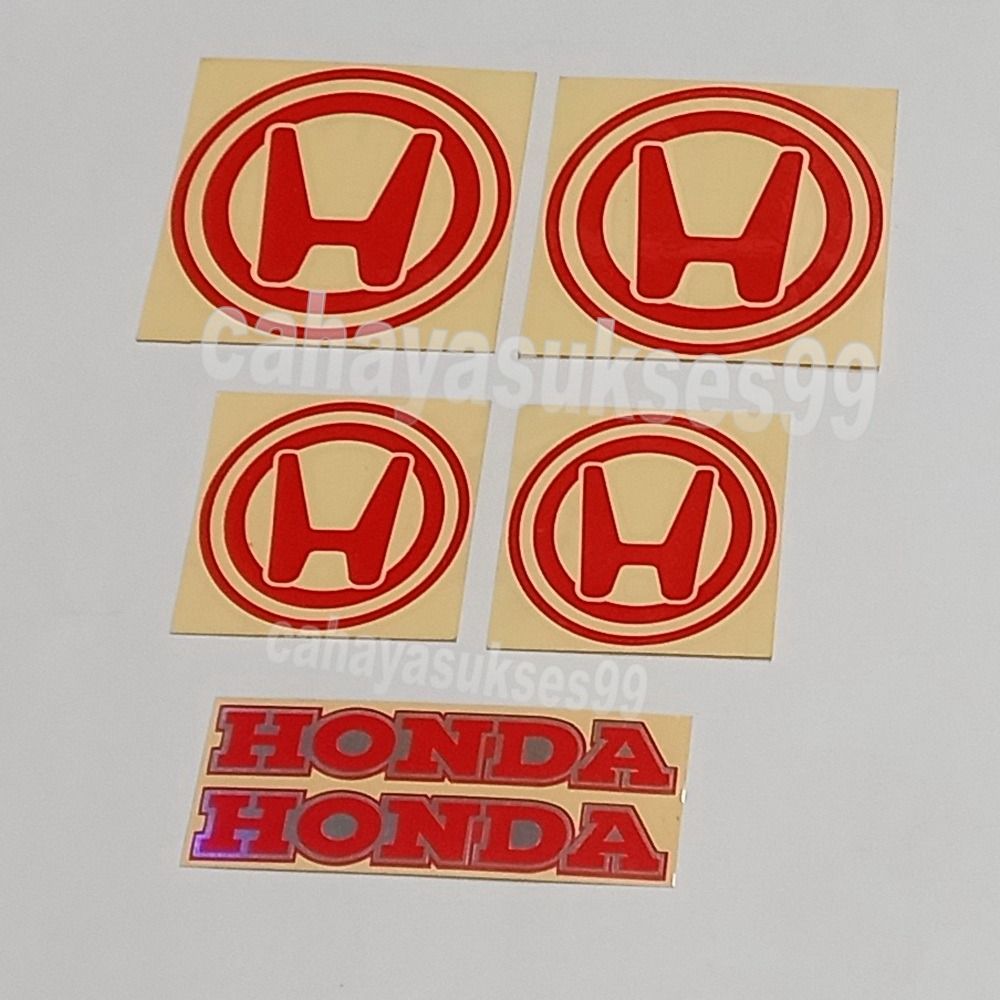 Sticker Motor Honda Merah Reflective Bulat 8cm dan 6cm Stiker Tangki ...