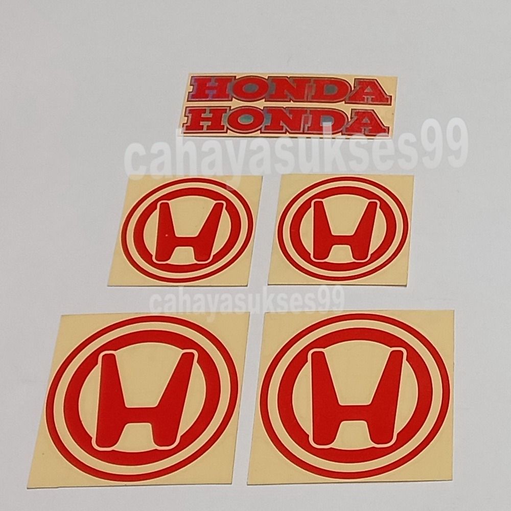 Sticker Motor Honda Merah Reflective Bulat 8cm dan 6cm Stiker Tangki ...