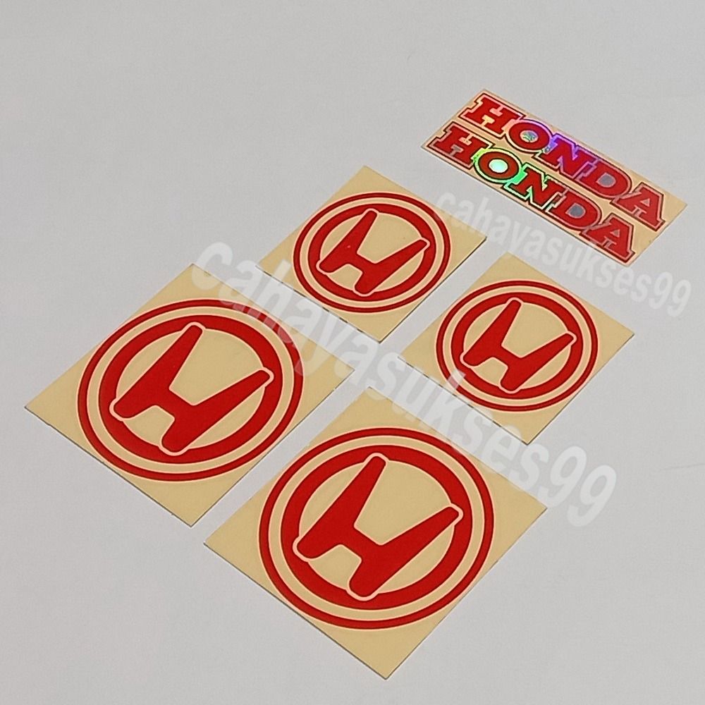 Sticker Motor Honda Merah Reflective Bulat 8cm dan 6cm Stiker Tangki ...