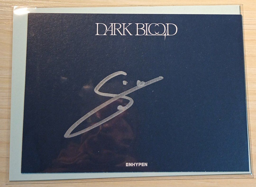sunoo enhypen dark blood signed postcard, Hobbies & Toys, Memorabilia ...
