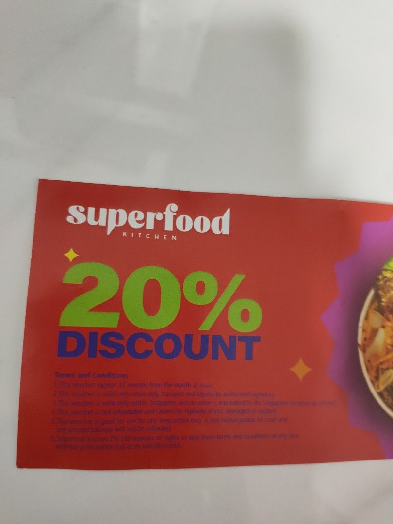 Superfood Kitchen voucher, Tickets & Vouchers, Vouchers on Carousell