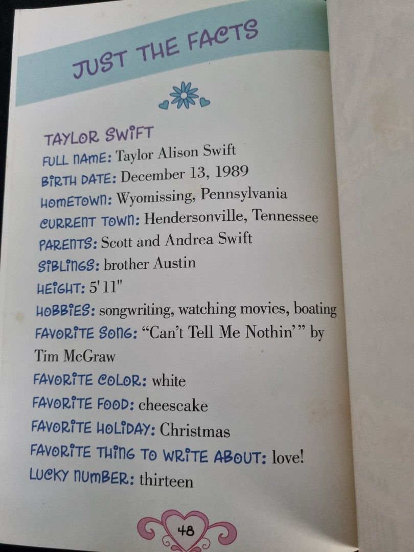 Taylor Swift Book - Fearless Star by Riley Brooks, Hobbies & Toys ...
