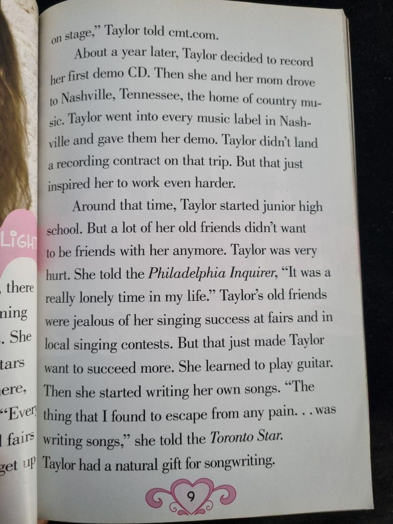Taylor Swift Book - Fearless Star by Riley Brooks, Hobbies & Toys ...