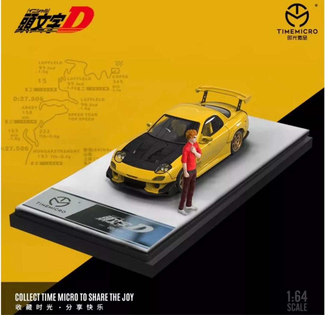 Timemicro 1:64 Initial D Mazda RX7 with figure, Hobbies & Toys, Toys ...