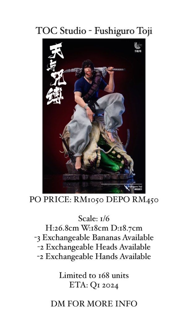TOC Studio - Fushiguro Toji, Hobbies & Toys, Toys & Games on Carousell