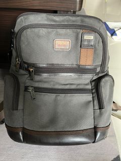 Tumi Alpha Bravo Backpack brown Gray Canvas Leather 222681AT2, Men's ...