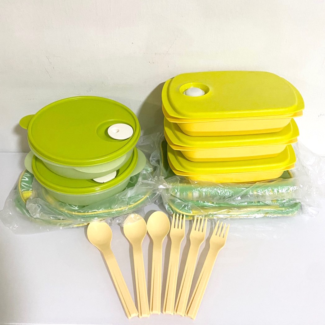 Tupperware Green Yellow Lunch Boxes, Furniture & Home Living ...