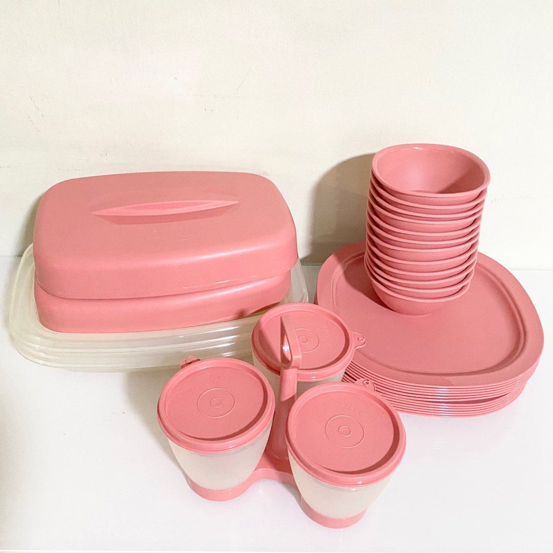 Tupperware Pink Tableware Set, Furniture & Home Living, Kitchenware ...