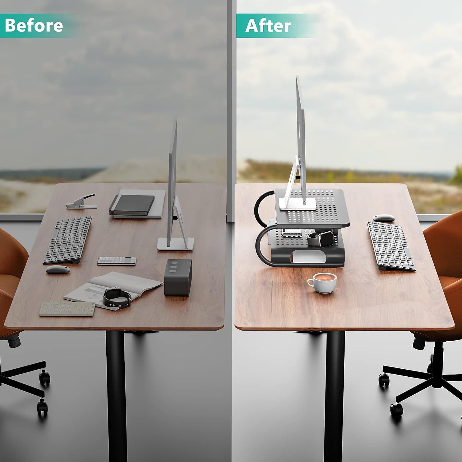 WALI Monitor Stand Riser, Computer Desktop Stand Riser Holder, Vented ...