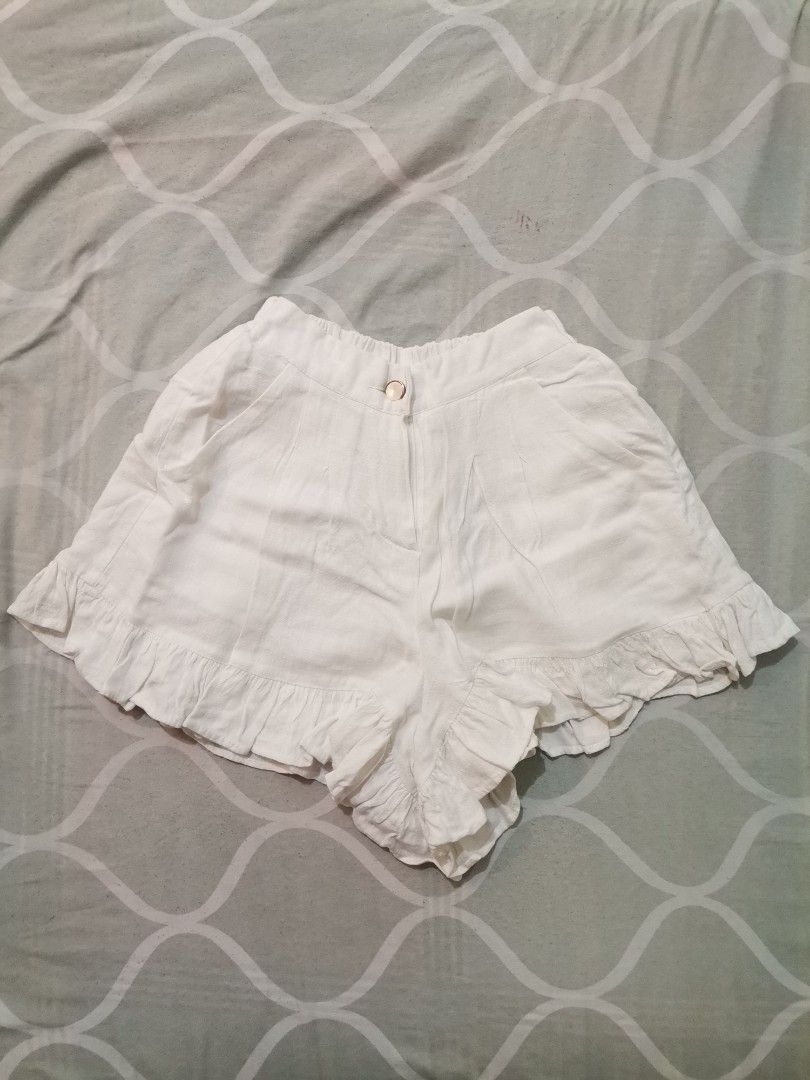 White Ruffle shorts on Carousell