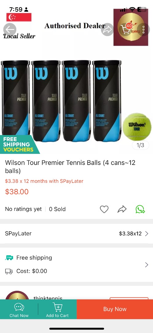 WILSON TOUR PREMIER TENNIS BALLS, Sports Equipment, Other Sports ...
