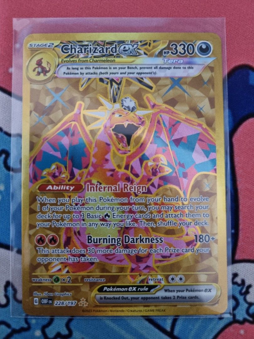 WTS Pokemon Charizard EX Gold HR 228/197 Obsidian Flame, Hobbies & Toys ...