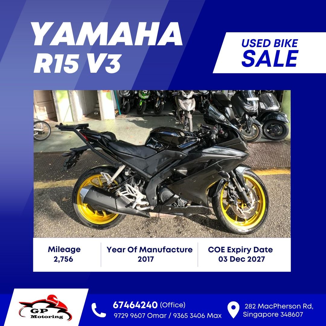 YAMAHA R15 V3 | USED BIKE | CLASS 2B | MODEL 2017 | GP Motoring ...