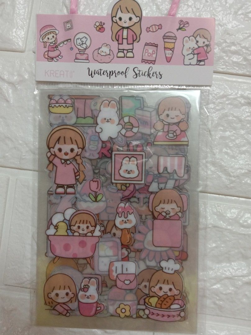 10 sheets waterproof DIY cute stickers pet, Hobbies & Toys, Stationery ...