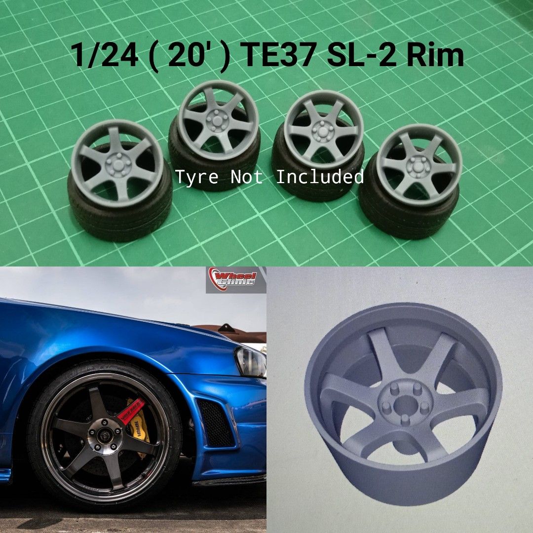 1/24 1:24 Resin Rim TE37 SL 2 tamiya aoshima fujimi model kit diorama ...