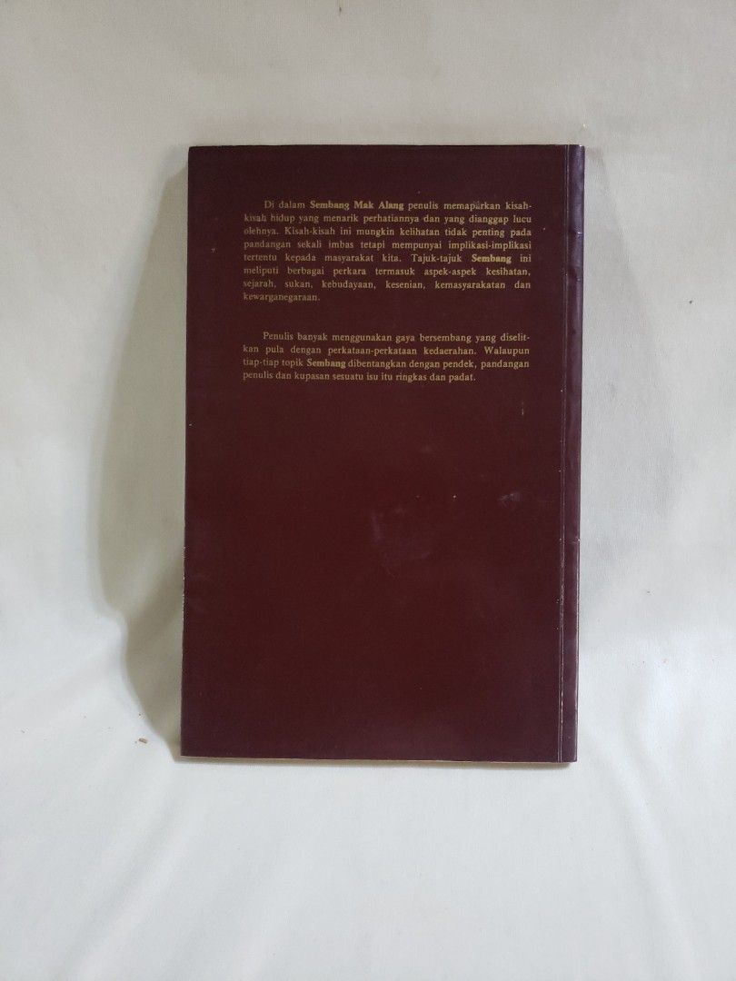 1985 BUKU NOVEL - SEMBANG MAK ALANG _ ZAKIAH HANUM, Hobbies & Toys ...