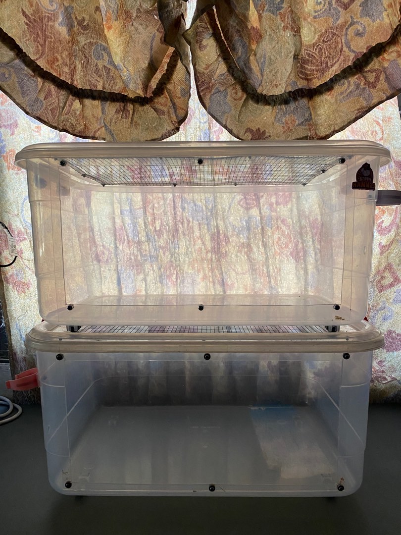 28L Transparent Bin Cage Enclosure, Pet Supplies, Homes & Other Pet ...