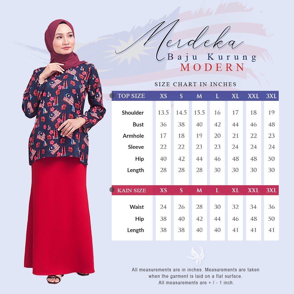 Merdeka 2023 Viral Baju Kurung Moden with Merdeka print, Women's ...