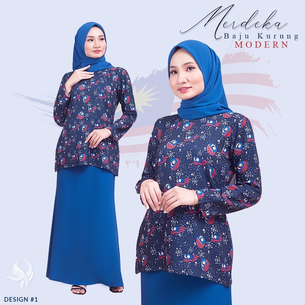 Merdeka 2023 Viral Baju Kurung Moden with Merdeka print, Women's ...