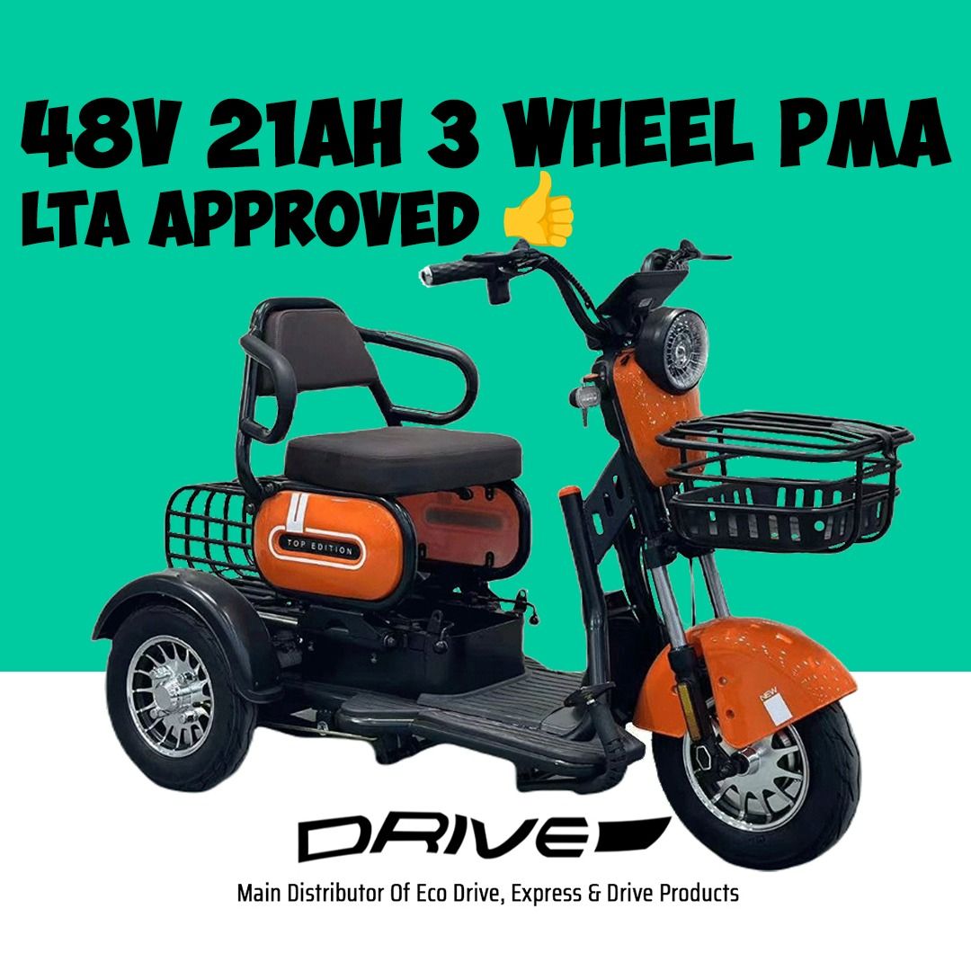 48v 21Ah PMA Tricycle Electric Wheelchair Personal Mobility Aid LTA ...