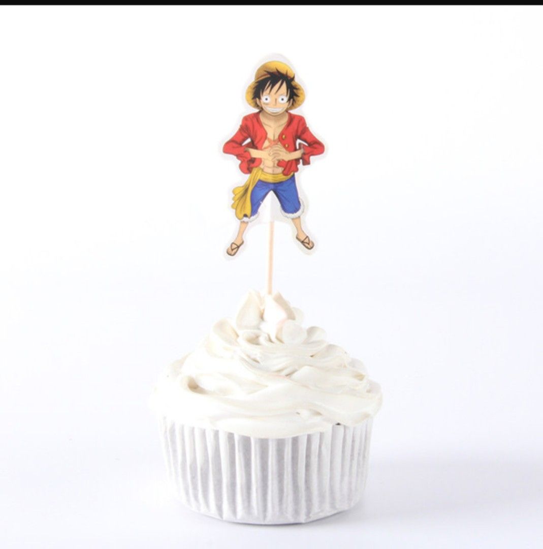 8pc One Piece Cupcake Toppers Birthday Cake Decoration Party Luffy ...