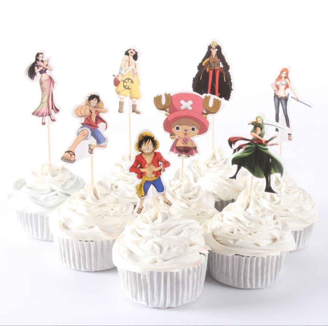 8pc One Piece Cupcake Toppers Birthday Cake Decoration Party Luffy ...
