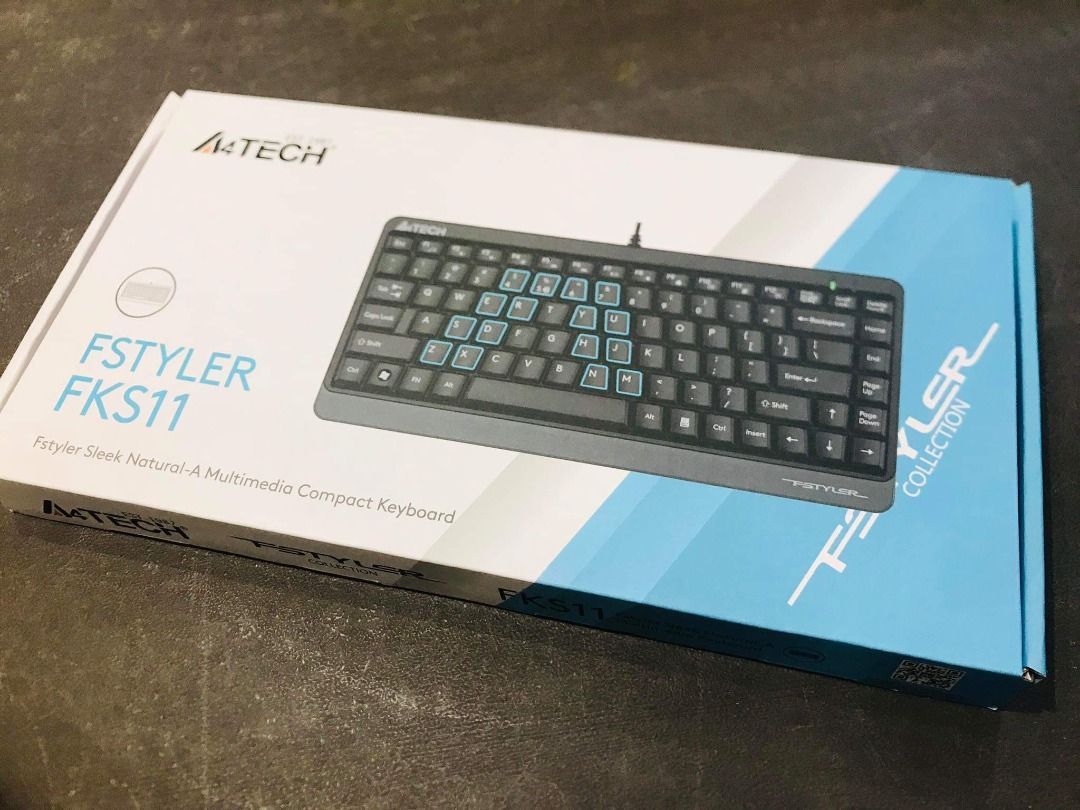 A4Tech FKS11 Fstyler Compact Size Wired Keyboard USB Grey on Carousell